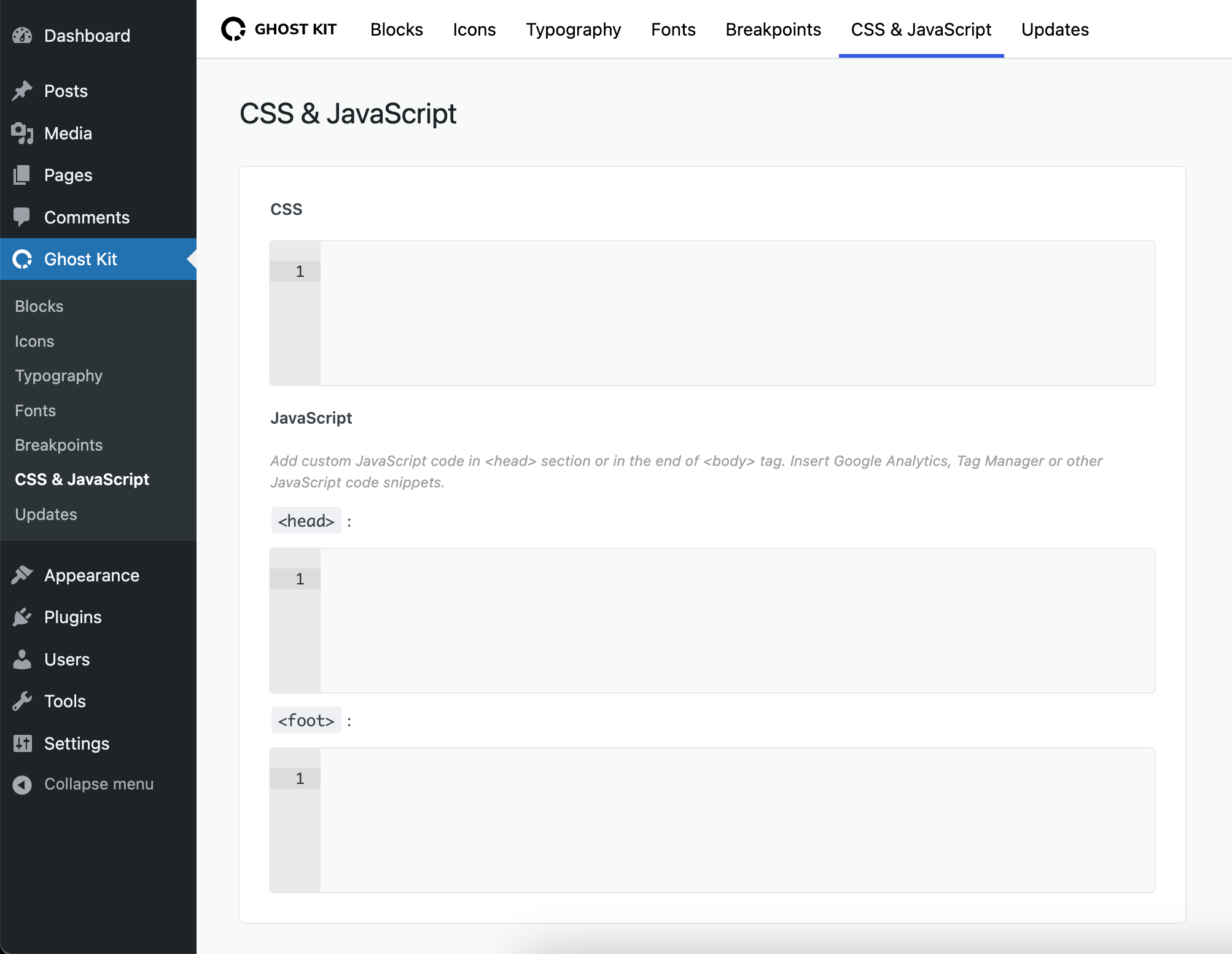 Custom CSS & JS - Ghost Kit
