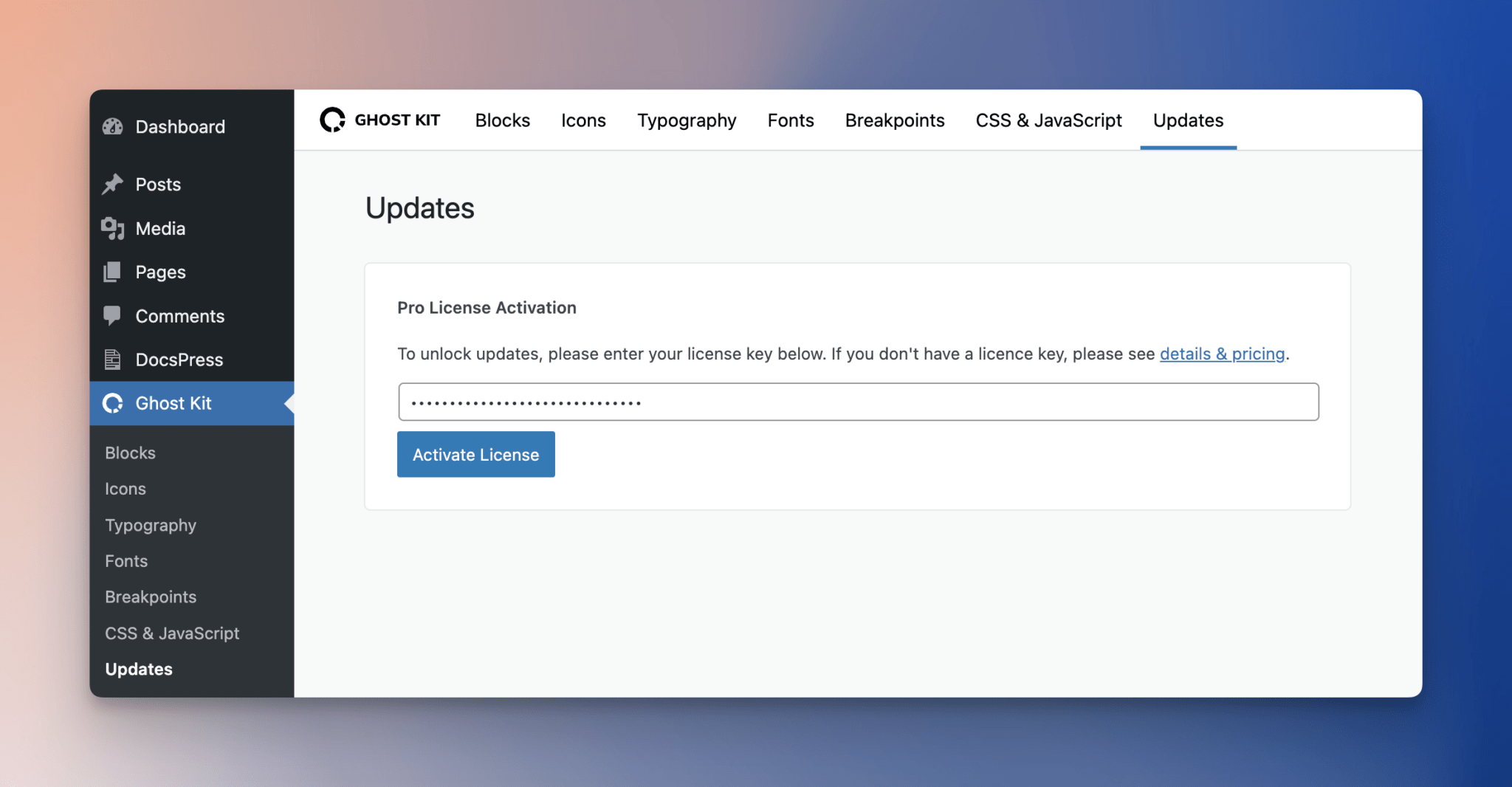 Installing Pro version - Ghost Kit