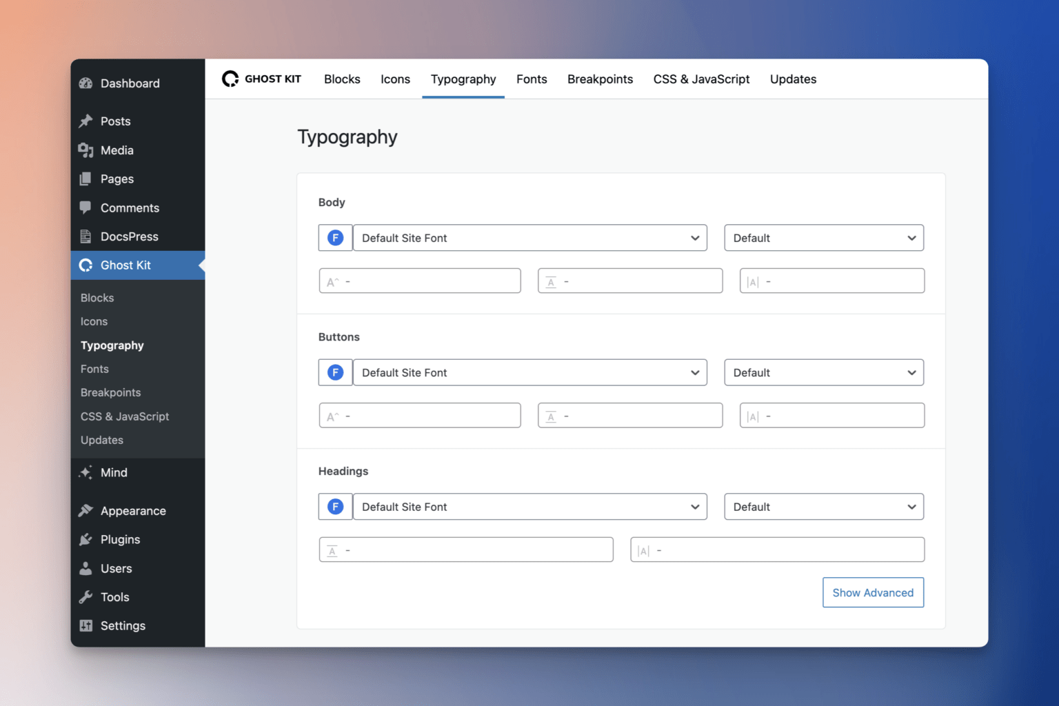 Typography & Fonts - Ghost Kit